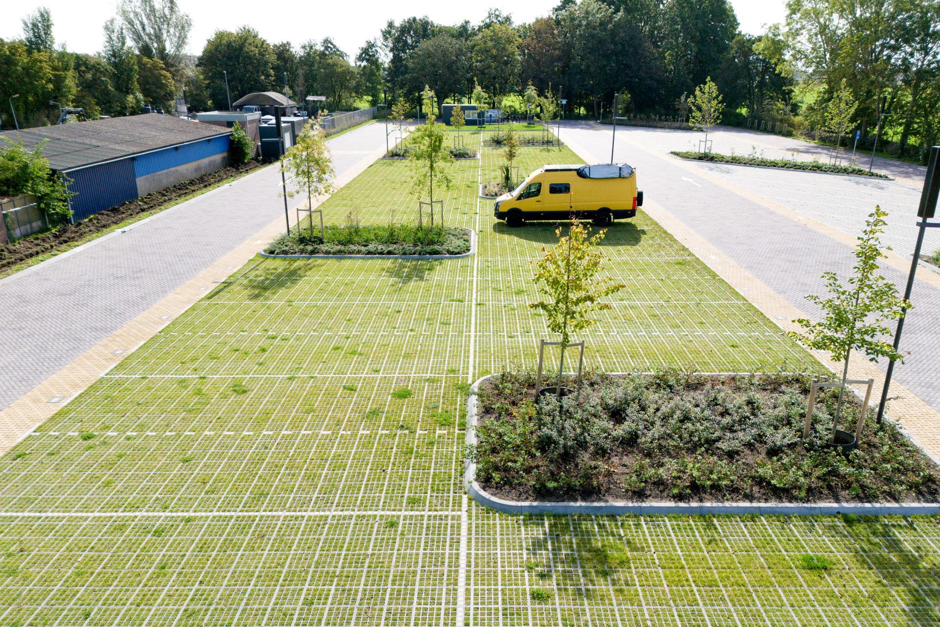Groene parkeerplaats bij Kinderdijk - BVB Landscaping