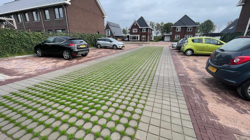 Waterinfiltratie grastegelsubstraat Ommen - BVB Landscaping